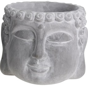 Obal na květiny Buddha, beton šedá, 16 x 12,5 x 16 cm