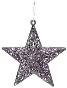 Závěsná vánoční ozdoba hvězda tmavě šedá 12 cm