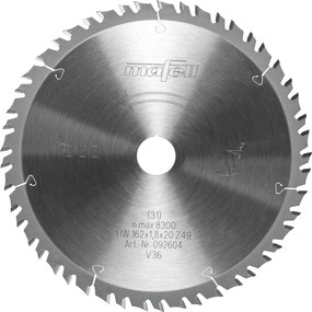 Mafell | Pilový kotouč na extra čisté příčné řezy ø 162/20 mm Z49-7 WZ/FZ