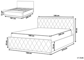 Postel z umělé kůže s úložným boxem 180 x 200 cm béžová a šedá ROCHEFORT Beliani