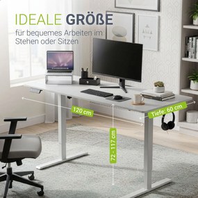 Juskys Elektricky výškově nastavitelný stůl Office Stand Barva: černá, Velikost: 140 × 60 cm