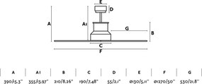 FARO WINCHE 33482 50“ chrom/tmavé dřevo Reverzní stropní ventilátor