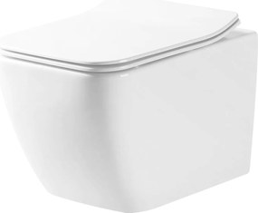 Rea Martin - závěsná WC mísa Rimless 51x37 s pomalu-padajícím sedátkem, bílá, REA-C8006