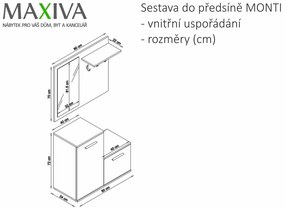 MAXIVA Předsíňová stěna - MONTI, bílá