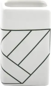 MSV MONOLITHIC kelímek na zubní kartáčky bílo-černý / keramika