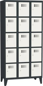 MALOW Šatní skříň dělená Sus 335 W šířka 900 mm [světle šedá, světle modrá, cylindrický zámek]