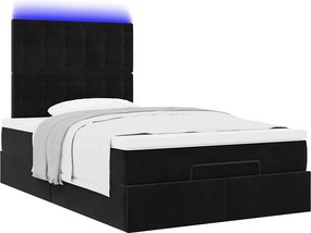 Osmanský rám postele s matracemi černý 120x200cm samet 3314458