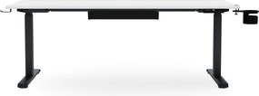 Elektrický stůl s nastavením výšky ergonomický antracitově-bílý, 1600x800 mm: ARIA