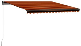Ručně zatahovací markýza 450 x 300 cm oranžovo-hnědá,  3055195