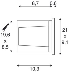 SLV 233660 Brick, venkovní vestavné svítidlo do stěny, LED 11W 3000K, nerez, šířka 26cm, IP65