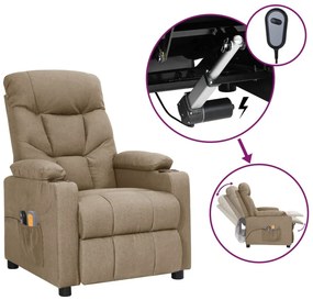 Elektrické masážní křeslo taupe textil 3098835