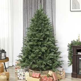 HOMCOM Umělý vánoční stromek 180 cm, borovicový stromek umělý s 3026 větvičkami pro interiér
