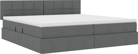 Postel s úložným prostorem a matrací Tmavě šedá 200 x 200 cm 3370531