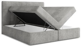 Světle šedá boxspring postel s úložným prostorem 180x200 cm Palta – Makamii
