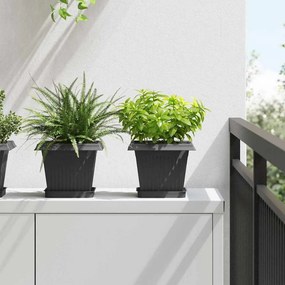 Květináče 24 ks Černá Plast 3403312