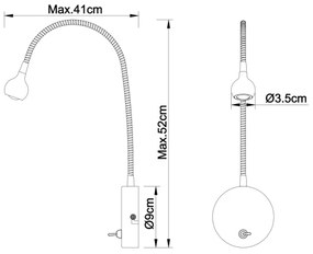 Globo 24109W - LED Flexibilní lampička SERPENT 1xLED/3W/230V