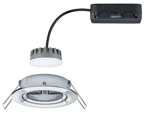 Paulmann 93879 Premium LED Slim Coin Satin, náklopná zápustná bodovka 1x6,8W LED 2700K stmívatelná, chrom, prům. 8,4cm