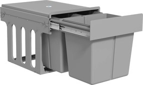 HOMCOM vysouvací odpadkový koš pod dřez, 3 vyjímatelné nádoby (15 l + 8 l + 8 l), spodní montáž, světle šedý | Aosom