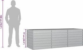 vidaXL Zahradní vyvýšený záhon 240x80x77 cm pozinkovaná ocel [316886] Barva: Stříbrná