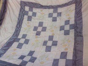 Inny Dekorační přehoz na postel 220x240 + 2 povlaky na polštáře vzor 1033 ocelově krémový