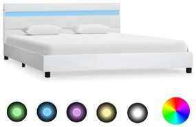 Rám postele s LED světlem bílý umělá kůže 120 x 200 cm,  284788 HangarStore.cz
