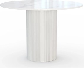 Jídelní stůl MALAGA 110 cm bílý mramor