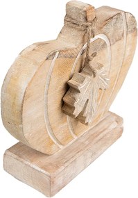 Hnědá dřevěná dekorace Dýně na podstavci - 29*6*22 cm