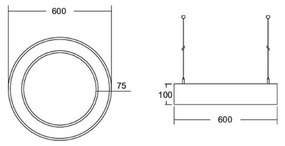 BRUMBERG Biro Circle Ring10 přímý Ø 60 cm DALI CCT, stříbrný