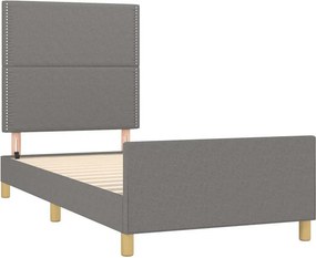 Rám postele bez matrace tmavě šedý 90 x 200 cm textil 3124945