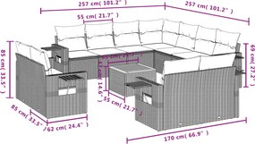 12dílná zahradní sedací souprava s poduškami béžová polyratan 3224826