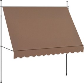 Outsunny Skládací Manuální Markýza 3x1,2m Exteriérová Terasová Rolovací Markýza s Nastavitelnou Výškou a Kličkou 210-300 cm Bez Vrtání UV30+ Ochrana p