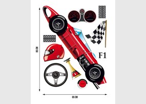 Dětská samolepka na zeď Formule 1 | 65 x 85 cm | DK0832