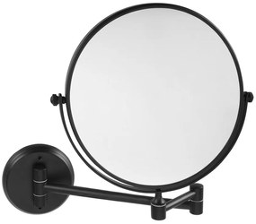 Sapho Sapho, X-ROUND BLACK E závěsné kosmetické zrcadlo, průměr 200mm, oboustranné, černá mat, XR010B