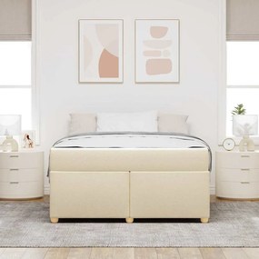 Rám postele s matrací Krémová 140 x 200 cm textil 3399361