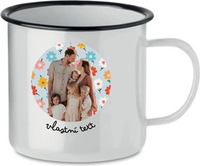 Personalizovaný retro plecháček s výřezem fotky na podkladu