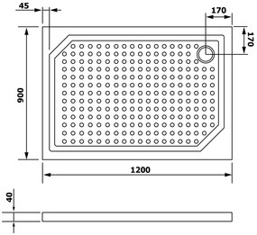 GELCO - SARA sprchová vanička z litého mramoru, obdélník 120x90x4cm, GS12090