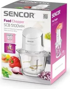 SENCOR SCB 5100WH-EUE3 Sekáček potravin / 800W / Nádoba 1L