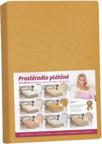 Bellatex Prostěradlo plátěné s gumou 90x200 cm hořčicová