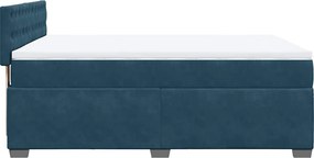 Box spring postel s matrací modrá 160 x 200 cm samet 3288670