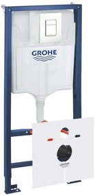 Grohe Rapid SL - Předstěnová instalace s nádržkou pro závěsné WC, souprava Fresh a tlačítko Skate Cosmopolitan, alpská bílá 39448000
