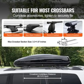 střešní nosič 396,4 l Úložný box na zavazadla ABS pro vozy SUV