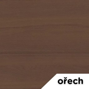 Výškově nastavitelný stůl OfficeTech B, 140 x 80 cm, šedá podnož, ořech