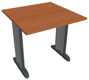 Stůl jednací rovný 80 cm - Hobis Flex FJ 800 Dekor stolové desky: třešeň, Barva nohou: černá
