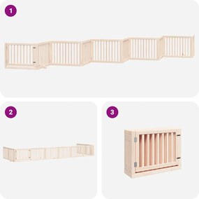 Zábrana pro psy s dvířky skládací 10 panelů 800 cm topol 3155667