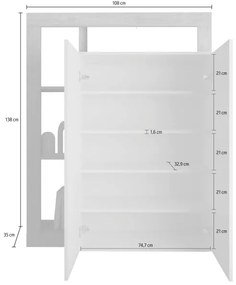 Skříň LENOR bílá/šedá beton