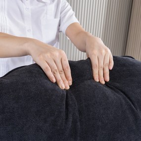 HOMCOM ergonomická kancelářská židle s vysokým opěradlem (nosnost 200 kg) – látka vzhled lnu, nastavitelná výška, houpání, široké sedadlo, černá
