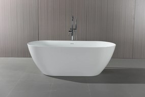 Erga Molly, volně stojící vana 150x75 cm + odtoková zátka, bílá lesklá, ERG-Molly-150075-WH-WH