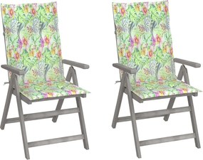 vidaXL Zahradní polohovací židle s poduškami 2 ks masivní akácie [3064712] Barva: Královská modř