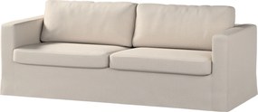 Potah na pohovku IKEA  Karlstad 3-místná, nerozkládací, dlouhý barva šedá látka pletený vzor