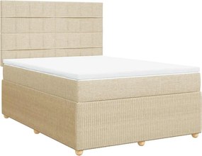 Box spring postel s matrací krémová 160x200 cm textil 3294412